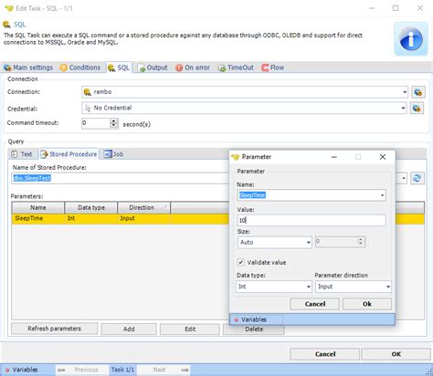 visualcron sql and database automation