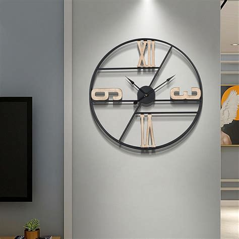 Тихие настенные часы деревянные железные домашние креативные купить по низкой цене в интернет
