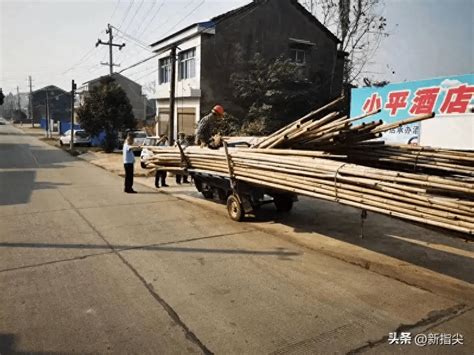 澧县惊险超长运竹车涉多项违法被查 载货 车辆 竹材