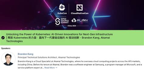 Brandon Kang On Linkedin Kubecon Cloudnativecon Aidevchina Cncf Akamai