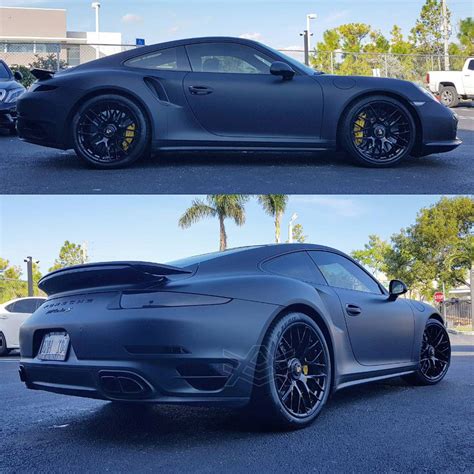 Porsche 911 Turbo S Wrapped Matte Black The Auto Firm