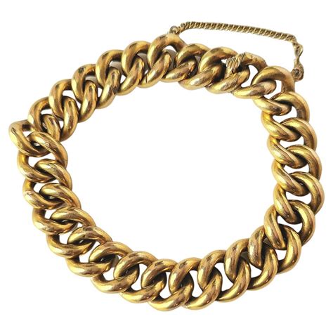 Antique 14k Gold Russian Link Braclet For Sale At 1stdibs