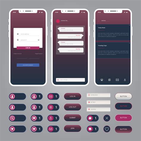 Wireframe Element Mobile And Application In Modern Style Flat Design Vector Art At Vecteezy