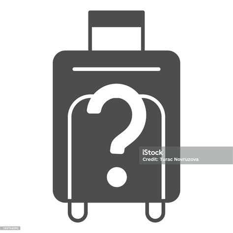 가방 및 물음표 솔리드 아이콘 보안 검사 개념 흰색 배경에 수하물 제어 벡터 기호 모바일 개념 및 웹 디자인을위한 글리프 스타일 아이콘 벡터 그래픽 10에 대한 스톡 벡터