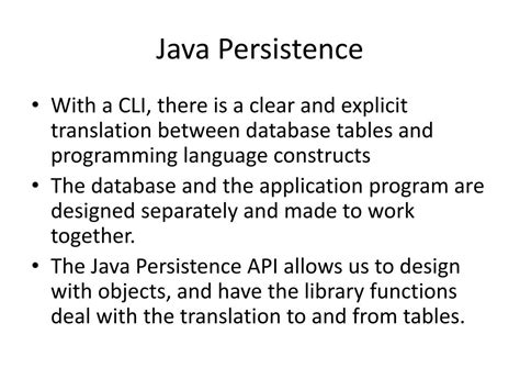 ppt the java persistence api powerpoint presentation free download