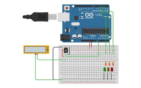 Circuit Design Practica 2 Circuito Sensor De Temperatura Con Indicadores Led Tinkercad