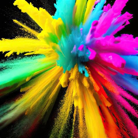 Premium Ai Image Colorful Powder Explosion Effect Generative Ai