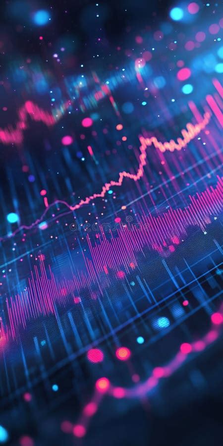 Vibrant Digital Data Visualization With Trend Lines And Futuristic Graph Aesthetics Stock
