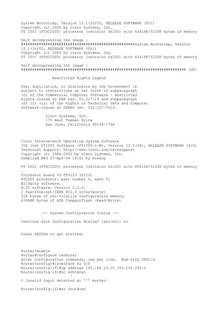 Setting Packet Tracer Txt Operating Systems Computer Software And