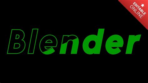 Blender Green Slice Text Effect Generator
