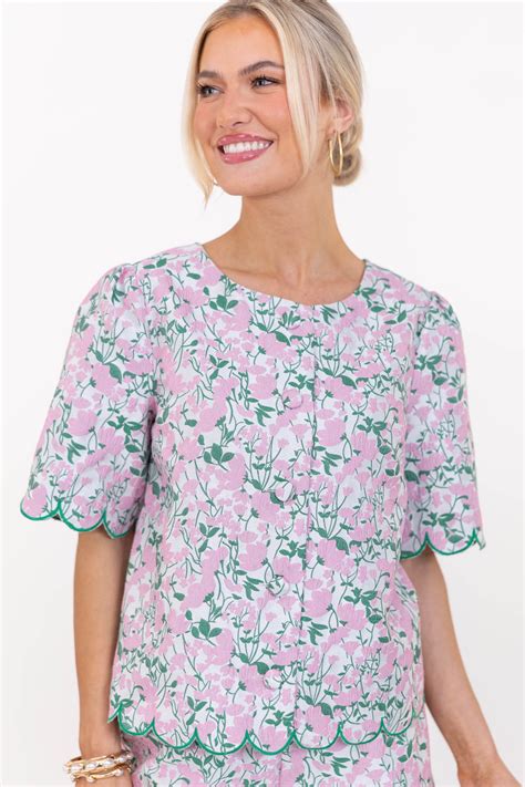 Effortless Wear Mauve Floral Blouse Shop The Mint
