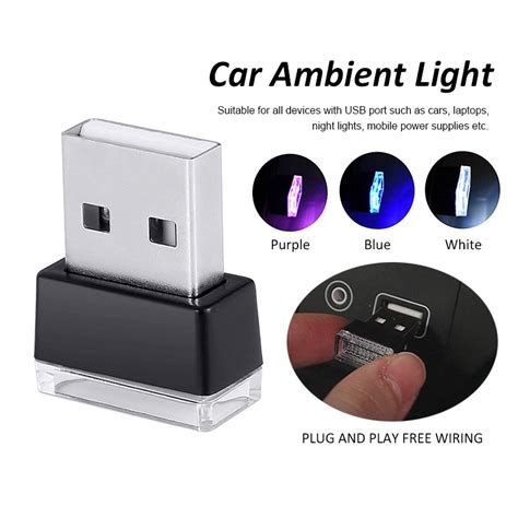 USB LED Car Light Wireless Car Interior Lighting USB Atmosphere Lights Decorative Lamp Emergenc