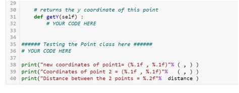 Solved Exercise Define A Class Point That Represents A Chegg