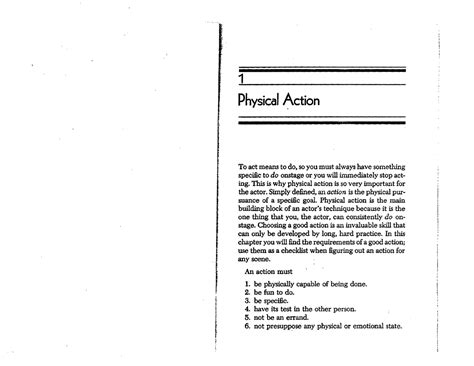 Apratical Handbook About Physical Actions 1 Physical Action To Act