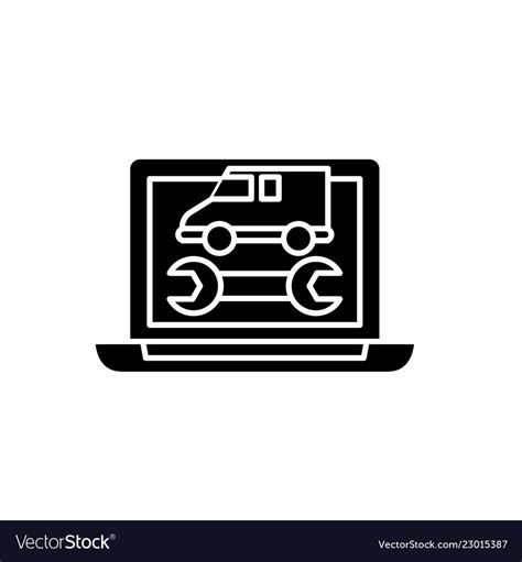 Computer Diagnostics Black Icon Sign Royalty Free Vector