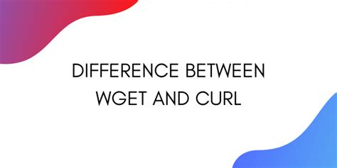 Wget Vs Curl What Is The Difference Between The Wget And Curl