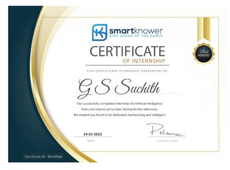 Suchith G S On Linkedin Completed My Artificial Intelligence