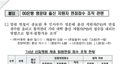 금감원 은행 채용비리 발표에 국민·하나銀 억울 극구 부인