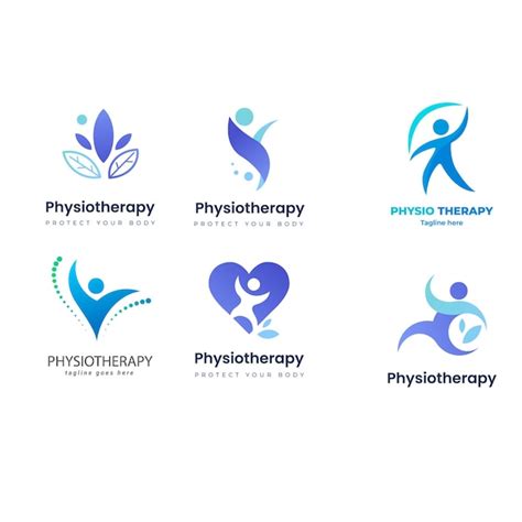 Premium Vector Gradient Physiotherapy Logo Collection Set