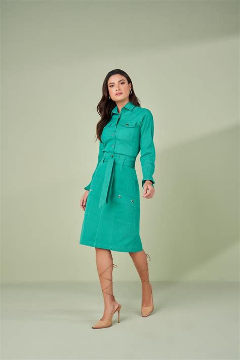 Saia Sarja Evase Collor Midi Titaniumsaias Jeans Nomemarca