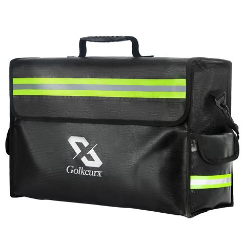 Amazon Com Golkcurx Fireproof Document Bag Fireproof Box Bags With Zipper And Reflective Strip