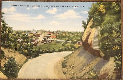 Postcard Linen Looking Towards Cambridge Oh From Big Cut Us 40 A20 Ebay