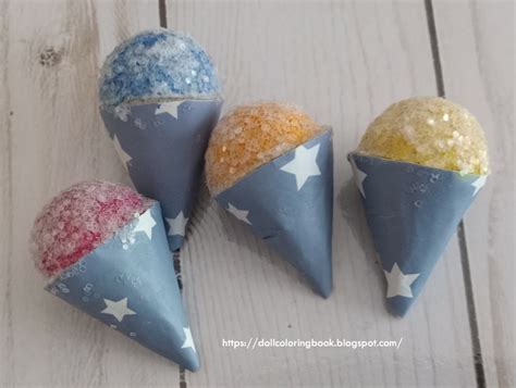 How To Make Doll Sized Snow Cones Doll Coloring And Crafts