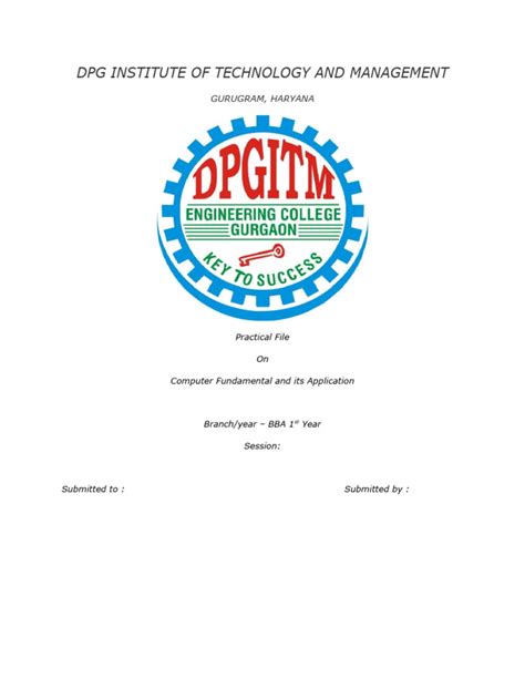 Dpg Institute Of Technology And Management Pdf