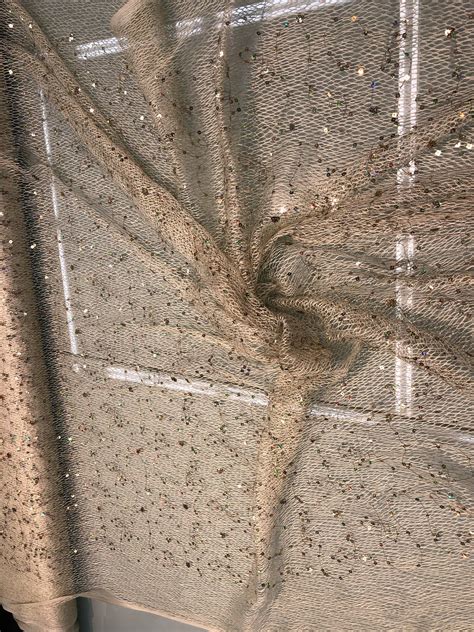 Spider Web Mesh With Sequin Embroidered Beautiful Cream Color Etsy