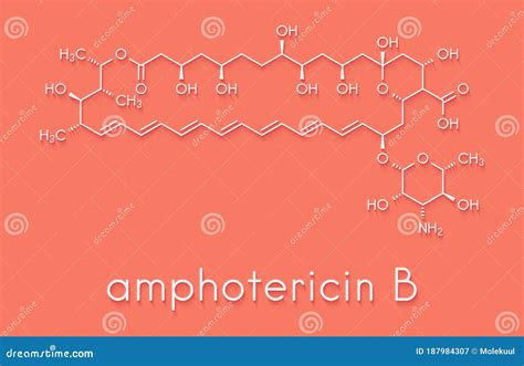 Amphotericin B Antifungal Drug Molecule Skeletal Formula Stock Illustration Illustration Of