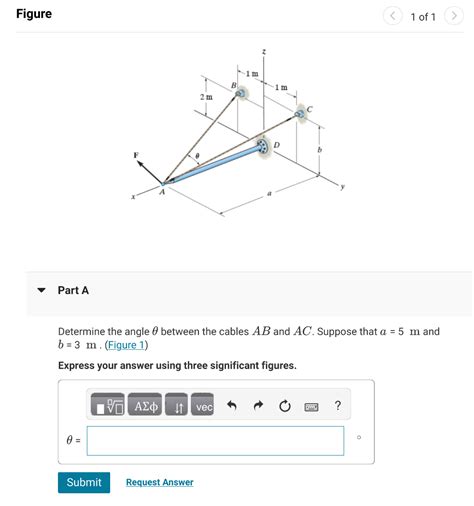Solved 1 of 1 Part A Determine the angle θ between the Chegg com