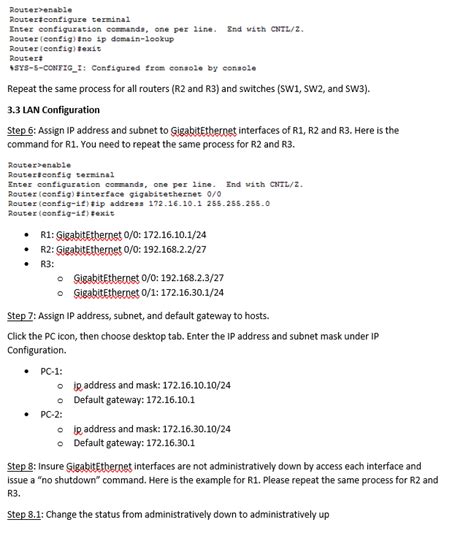 solved 3 1 topology step 1 create three routers three