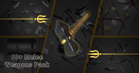 New Asset 60 Melee Weapons Pack Low Poly Pbr Textures Game Ready