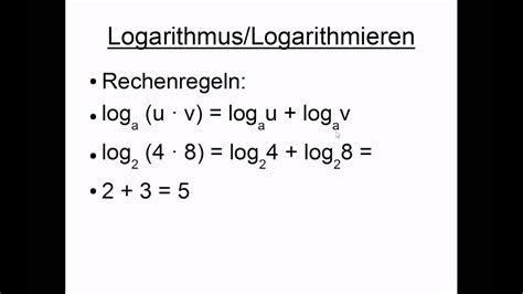 Logarithmus Logarithmieren Youtube
