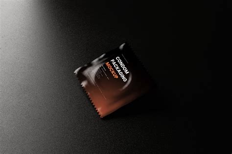 Condom Mockups With Dark Color Setup Mockup Free