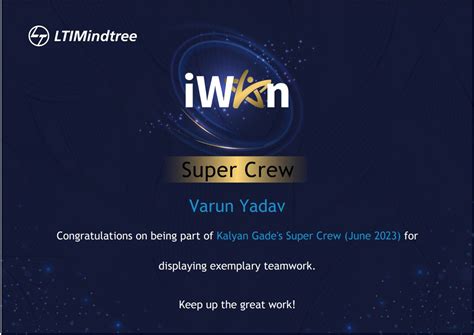 Varun Yadav On Linkedin Ltimindtree Rewardsandrecognition