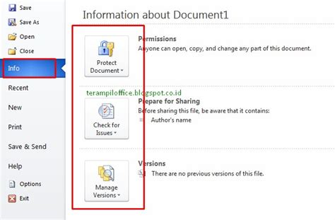 Kupas Menu File Microsoft Word 2010 Terbaru Terampil Office