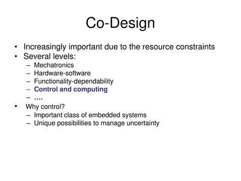 Ppt Codesign Tools For Embedded Control Systems Powerpoint