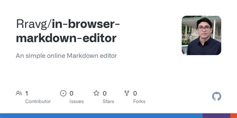 GitHub Rravg In Browser Markdown Editor An Simple Online Markdown Editor