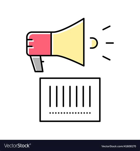 Qr Code Loudspeaker Color Icon Isolated Royalty Free Vector