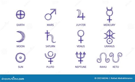 Planetary Symbols Cartoon Vector 27704445