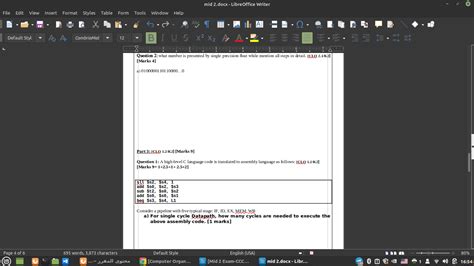Solved Mid 2 Docx Libreoffice Writer File Edit View Insert