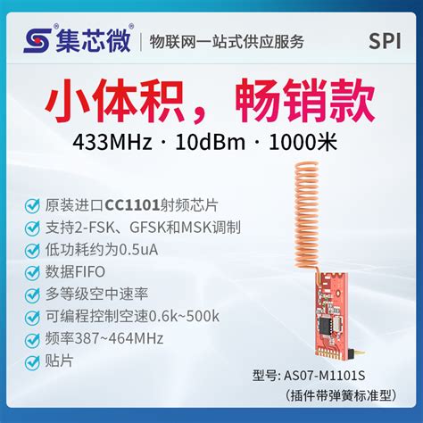 无线模块433m cc1101 数传 收发 类si4432工业级射频串口通讯透传 虎窝淘
