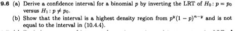 Solved 9 6 A Derive A Confidence Interval For A Binomial P