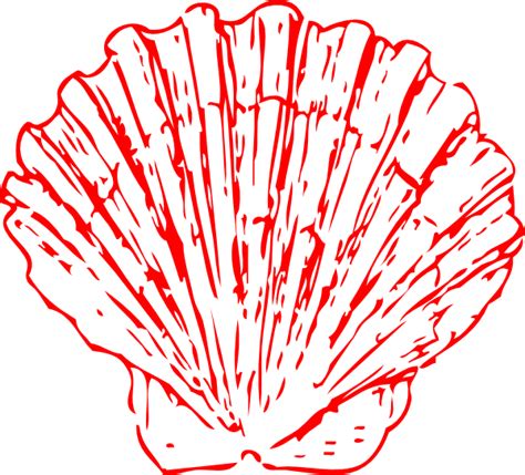 Red Seashell Clip Art At Vector Clip Art Online Royalty