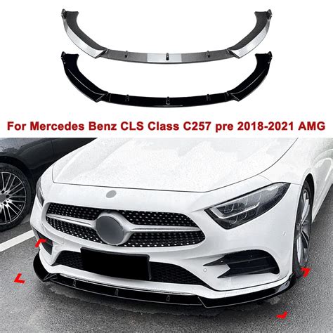 메르세데스 벤츠 Cls 클래스 C257 용 자동차 앞 범퍼 립 스포일러 디퓨저 앞 삽 사전 2018 2021 Amg 바디 가드 키트 3 단