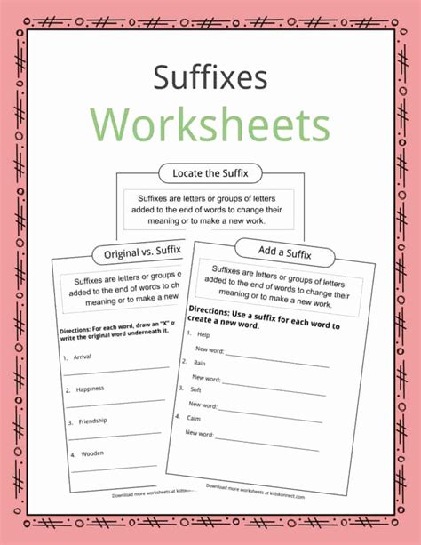 Suffix Worksheets Th Grade Lovely Suffix Worksheets For Th Grade Simple Template Design