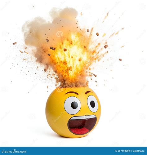 Exploding Head Emoji Icon In Trendy Design Style Exploding Head Emoji Icon Isolated On White