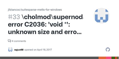 Cholmodsupernodalgputcholmodgpuc118 Error C2036 Void