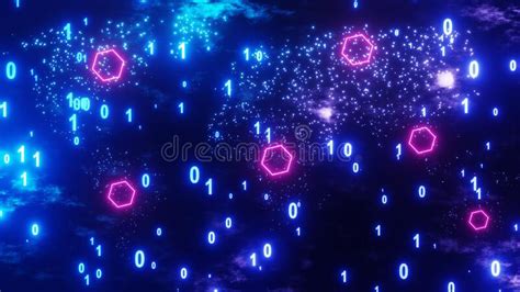 3d Rendering Digital World Background Binary Map Technology Stock Illustration Illustration
